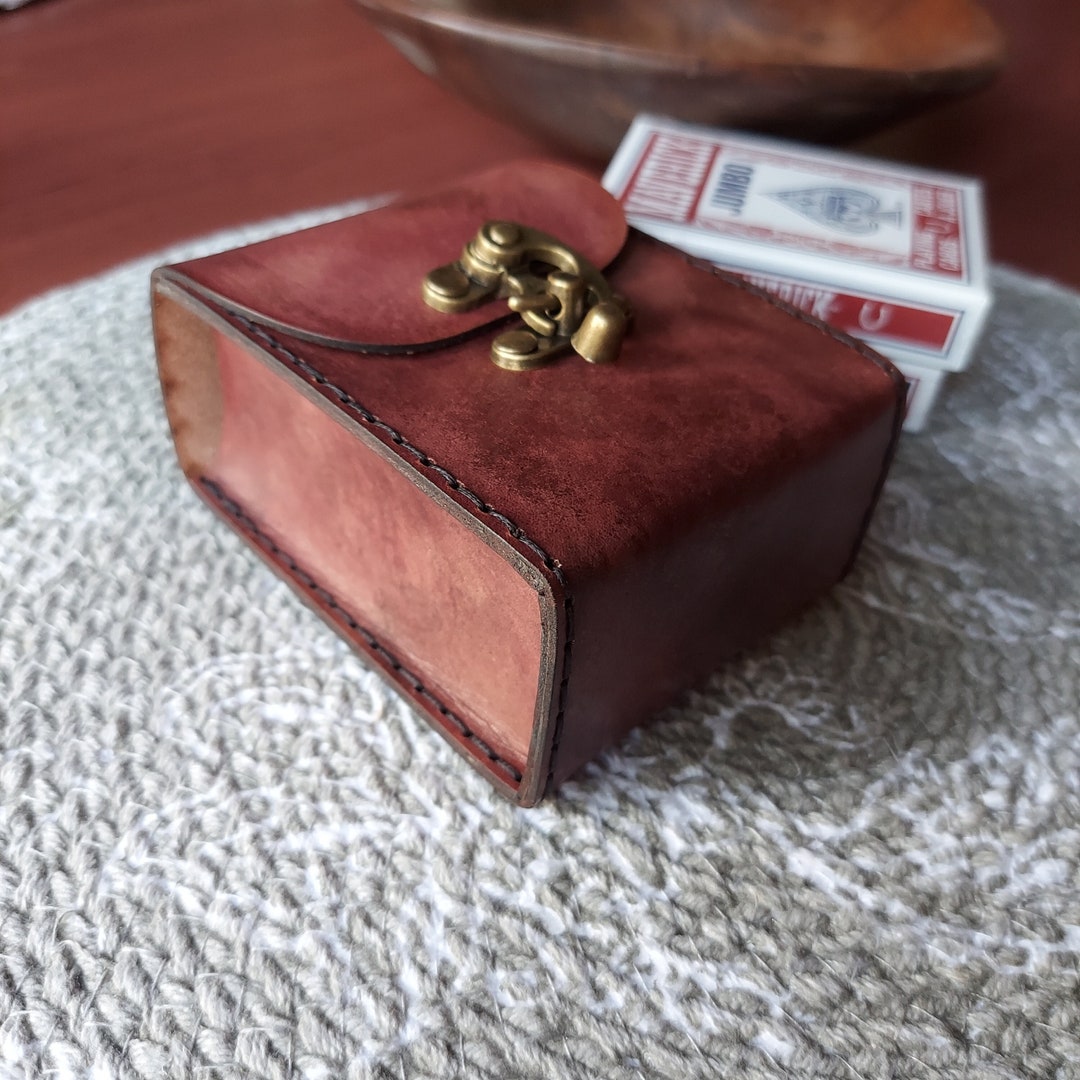Customized Premium Leather Playing Card Case. Choice of Dye, String ...