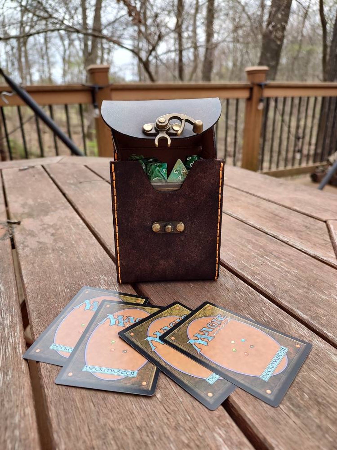 Custom Made to Order - XL Deck Premium Leather Deck Case. Game Deck Box ...