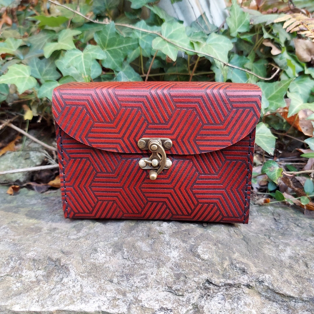 Premium Leather Game 2 Deck Case - Red Kumi Kikko. Handmade Leather ...