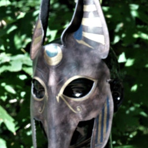 Leather Egyptian Anubis Mask / Black Jackal Mask. Hand Formed - Etsy