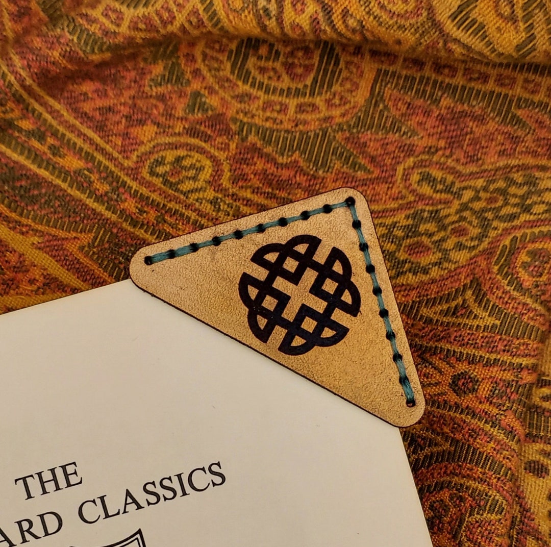 Dara Knot Hand Made Premium Leather Corner Bookmark, Celtic Knot ...
