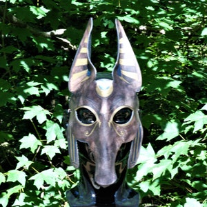 Leather Egyptian Anubis Mask / Black Jackal Mask. Hand Formed - Etsy