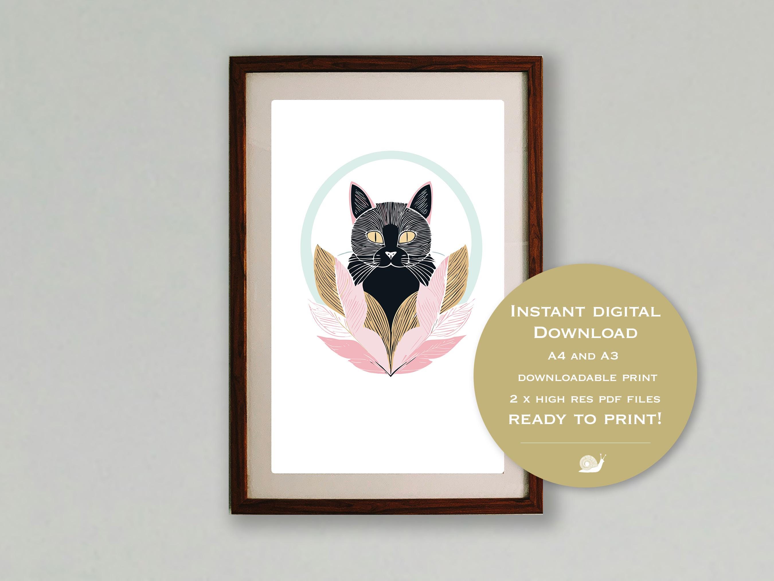 5 X High Resolution Downloadable Fun and Quirky Cat Prints - Etsy