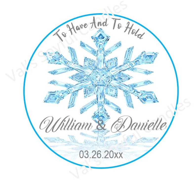 Snowflake Wedding Favor / Personalized Wedding Favor / Soy Candle Favor ...