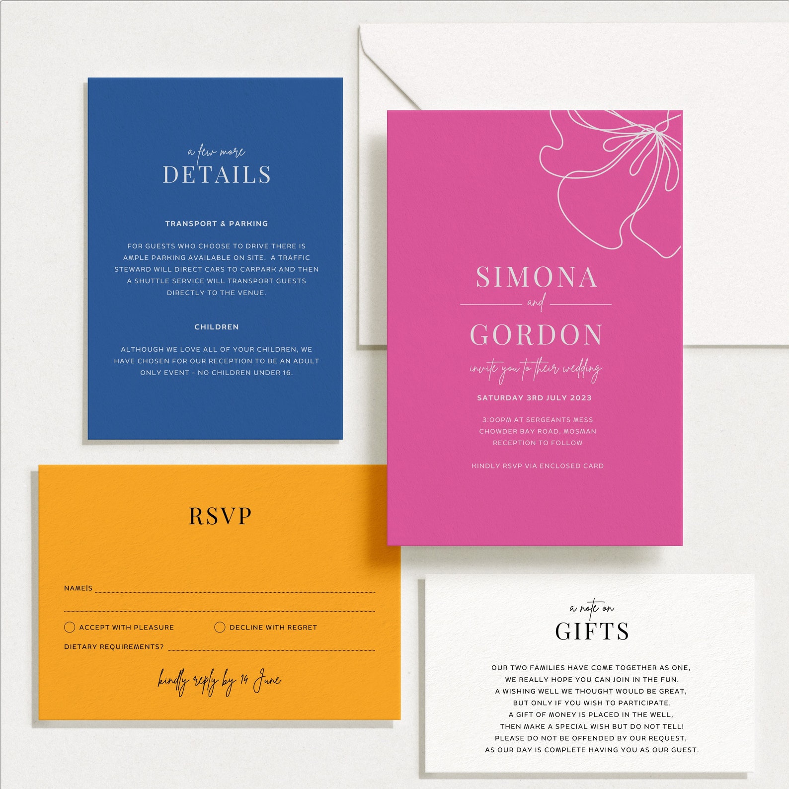 Printable Wedding Invitation Suite | LILY | Modern Floral Bright ...
