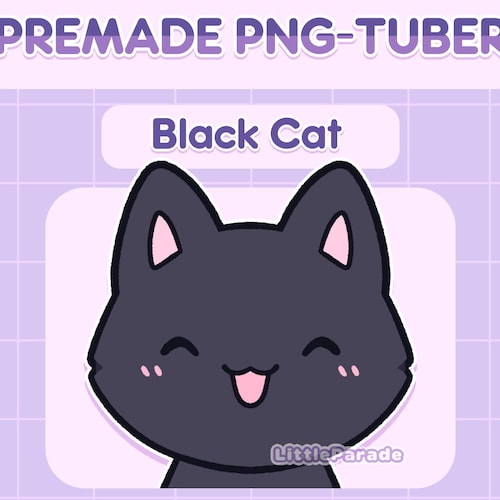 Premade Png-tuber Model Black Cat 6 Expressions V-tuber - Etsy Canada