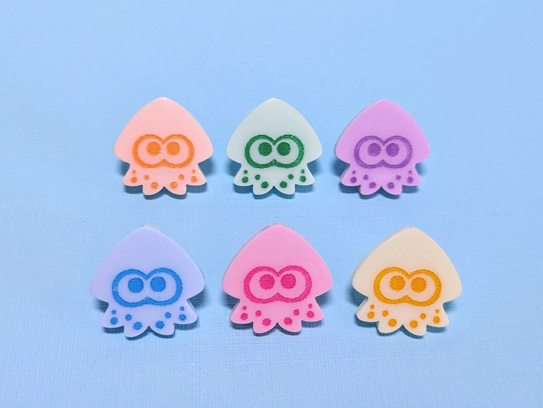 SPLATOON Colorful Pastel Squid Inkling Mini Acrylic Pins Acrylic Cut ...