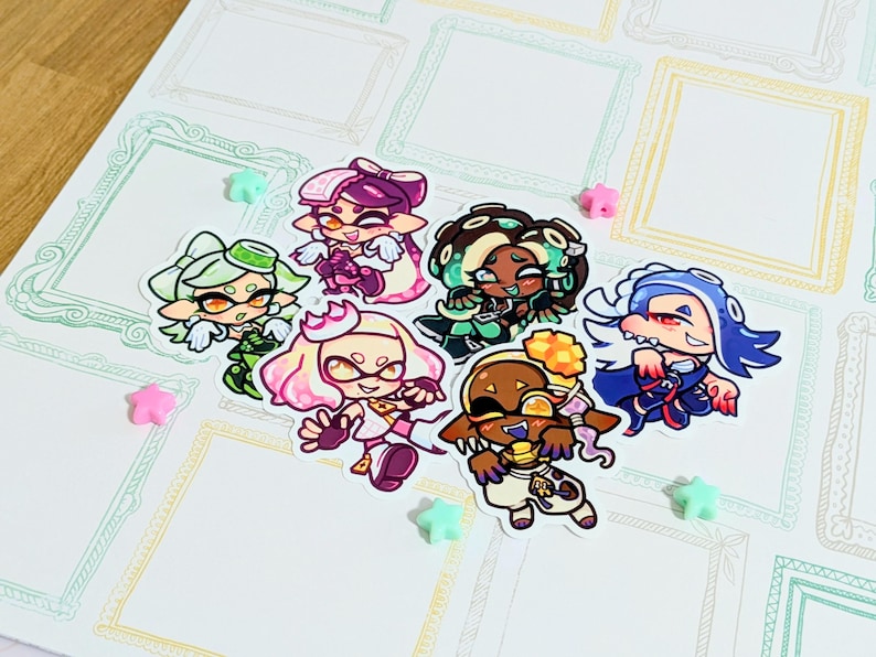 SPLATOON Callie Marie Pearl Marina Shiver Frye Vinyl Stickers ...