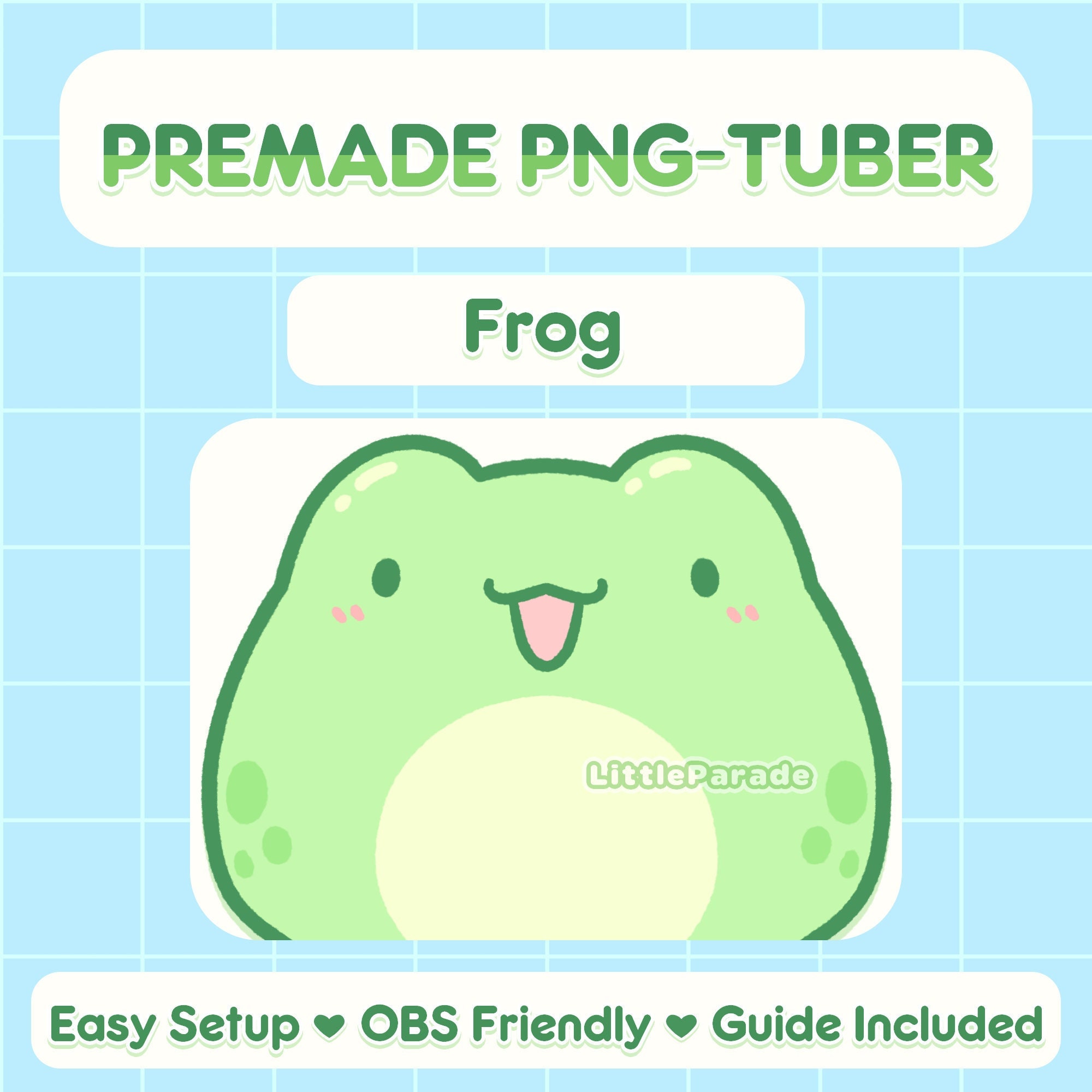 Premade Png-tuber Model Green Frog 6 Expressions V-tuber - Etsy Australia