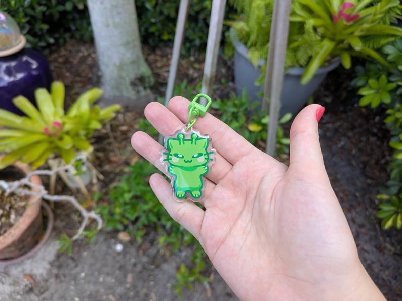 ALIEN CAT Gleep Glorp Green Alien Cat Acrylic Keychains | Cute Acrylic ...