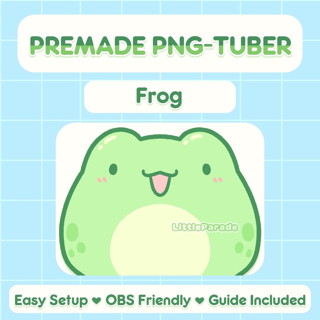Premade Png-tuber Model Green Frog | 6 Expressions | V-tuber, Vtuber ...