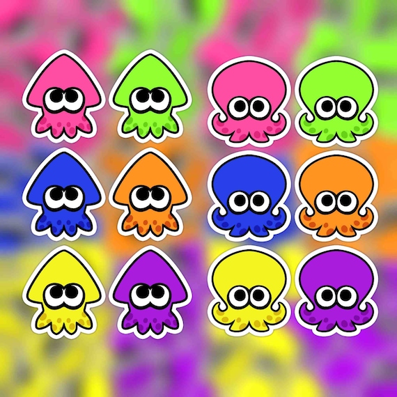 SPLATOON Mini Inkling Squid Octoling Octopus Sticker Pack of 6 | Etsy ...