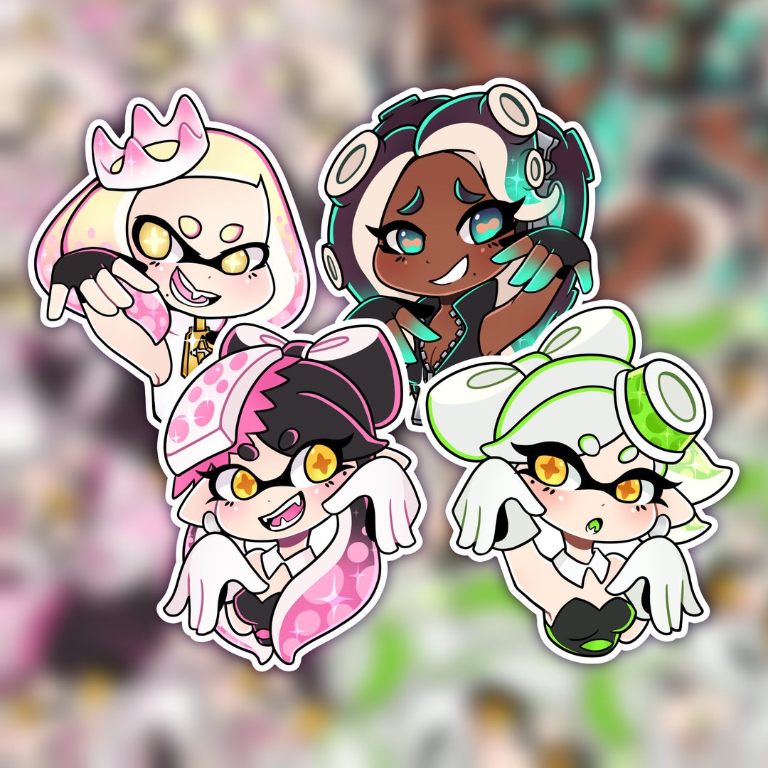 SPLATOON Squid Sisters off the Hook Callie Marie Pearl Marina Vinyl Stickers | Waterproof ...