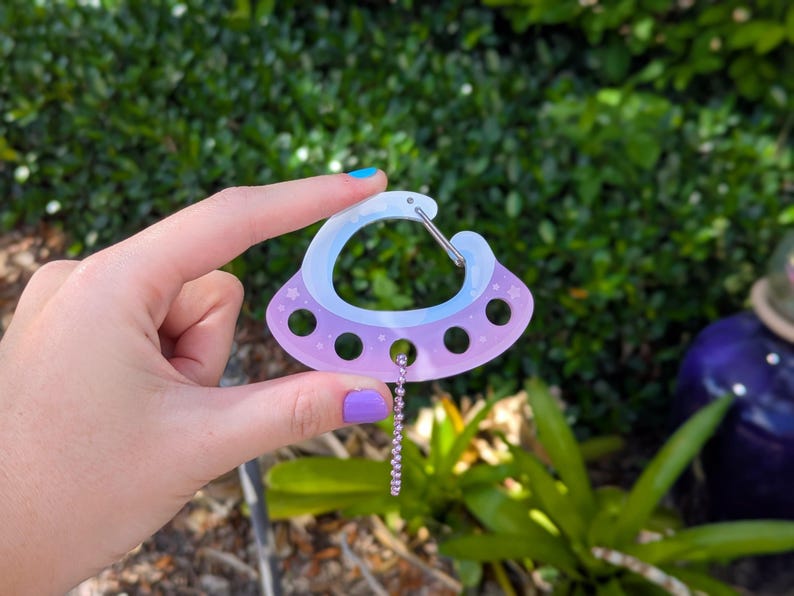 CARABINER Cute UFO Acrylic Carabiner | Cute Acrylic Charms | Clear ...