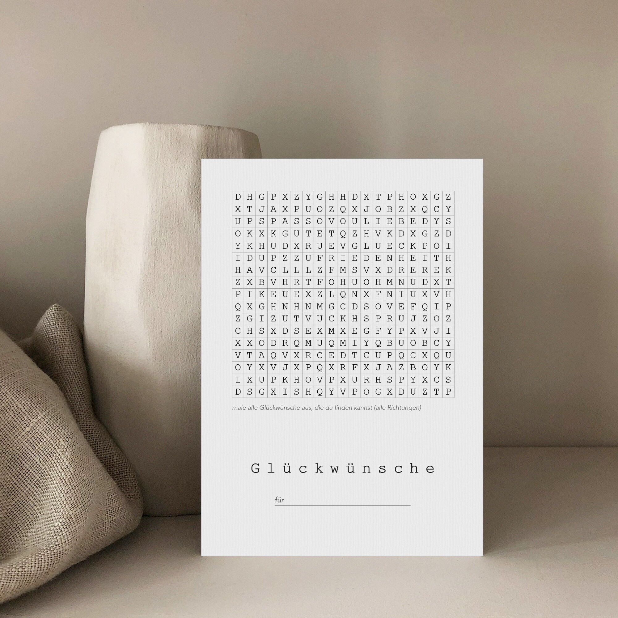 BIRTHDAY CARD, Congratulations Card, Puzzle Card, Crossword Puzzle ...