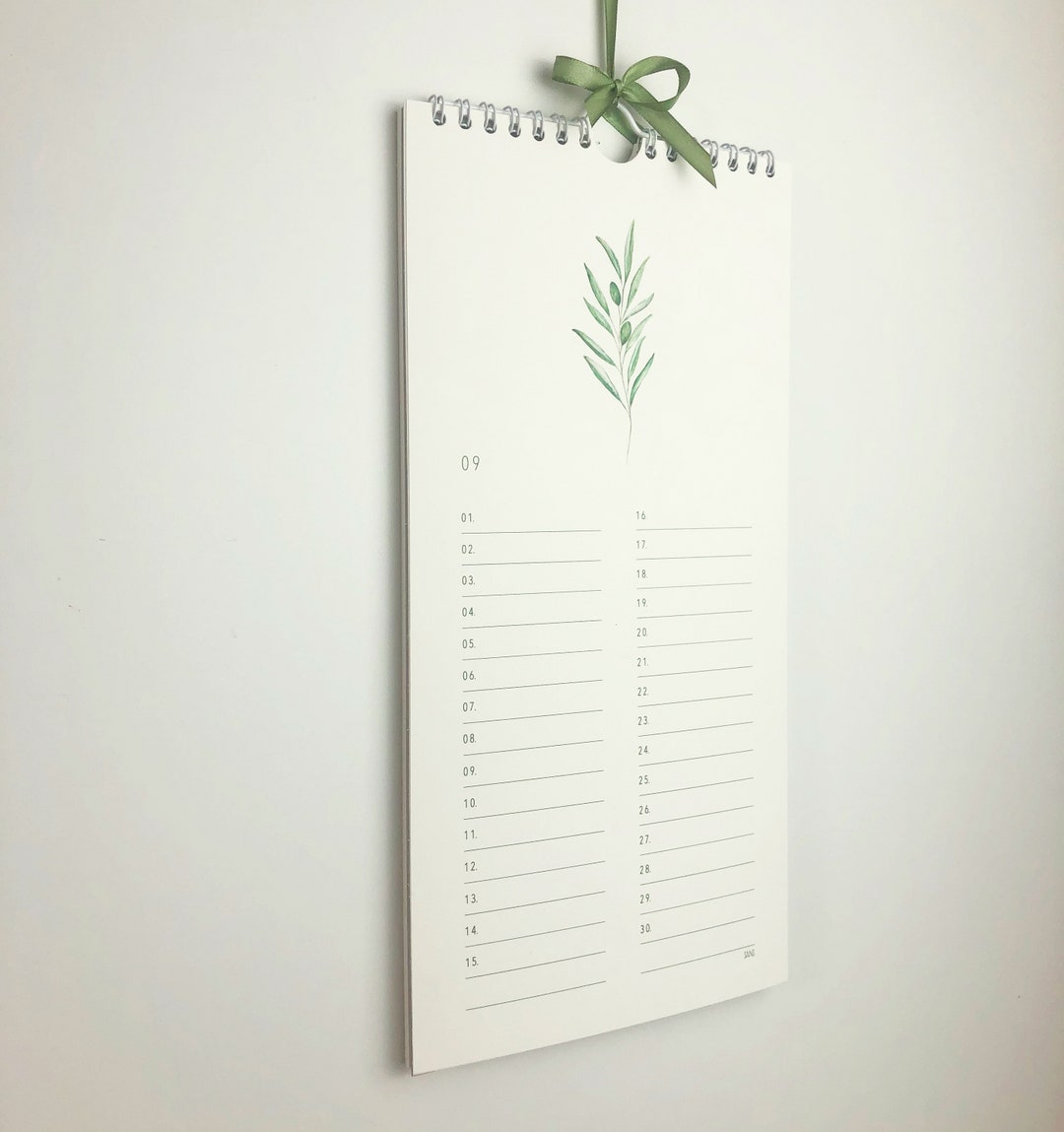 Geburtstagskalender mit floralen Motiven, Kalender mit Ringbindung ...