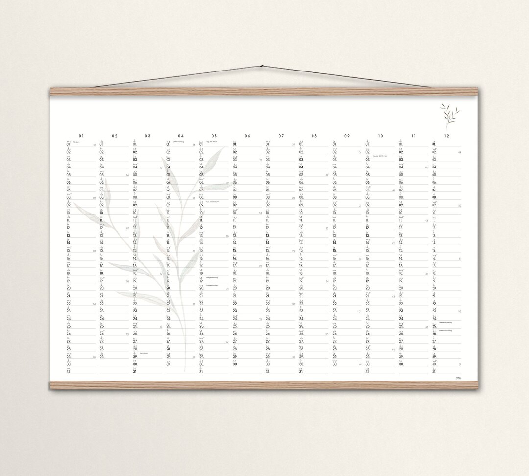 ANNUAL PLANNER 2024, Calendar 2024, Poster Calendar, Wall Calendar ...