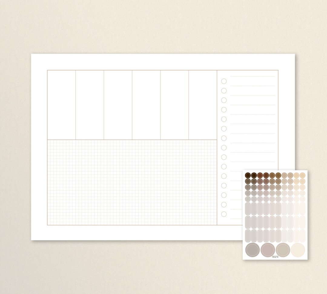 Desk Pad With Adhesive Dots A3, Block A3, Desk Organization, Weekly ...