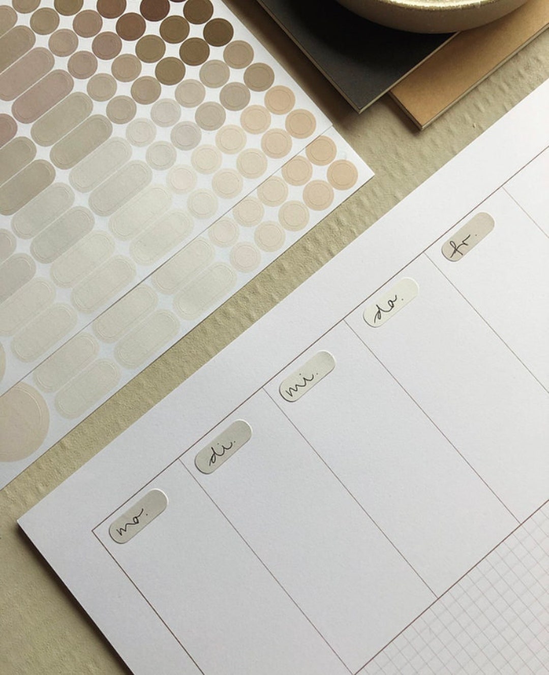 Desk Pad With Adhesive Dots A3, Block A3, Desk Organization, Weekly ...