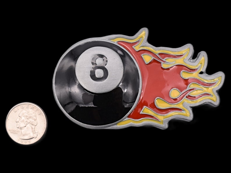 Flaming 8-ball Billiards Pool Ball Belt Buckle - Etsy