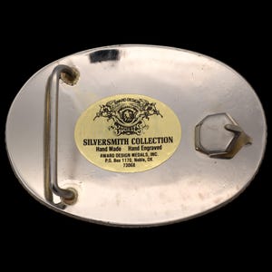 Calf Roping Western Engraved 1980s Vintage Belt Buckle by Award Design ...