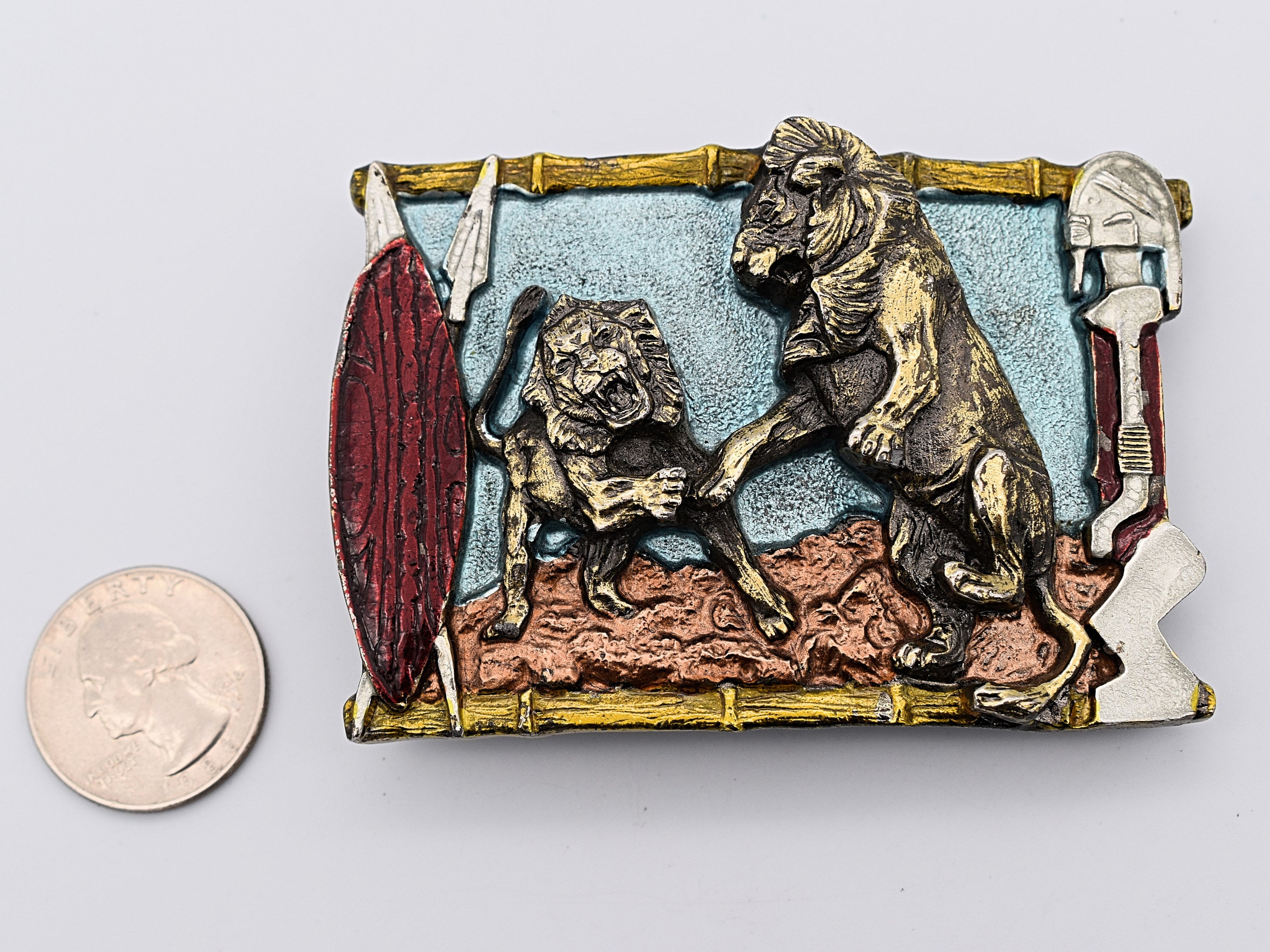 Lions Africa Safari Animal Shield Spear Artwork Vintage Belt - Etsy