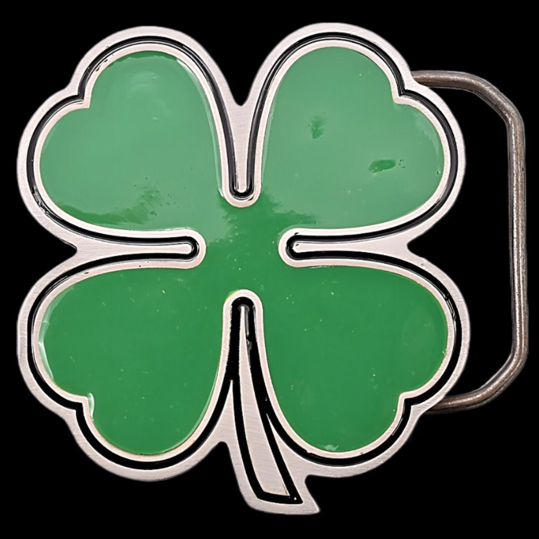 Lucky Four Leaf Green Clover Belt Buckle - Etsy