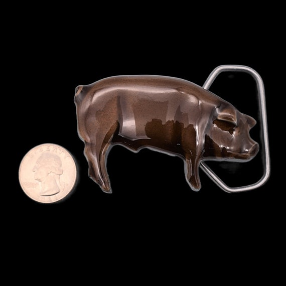 Pig Hog Sow Boar Swine Piggy Belt Buckle - Gem