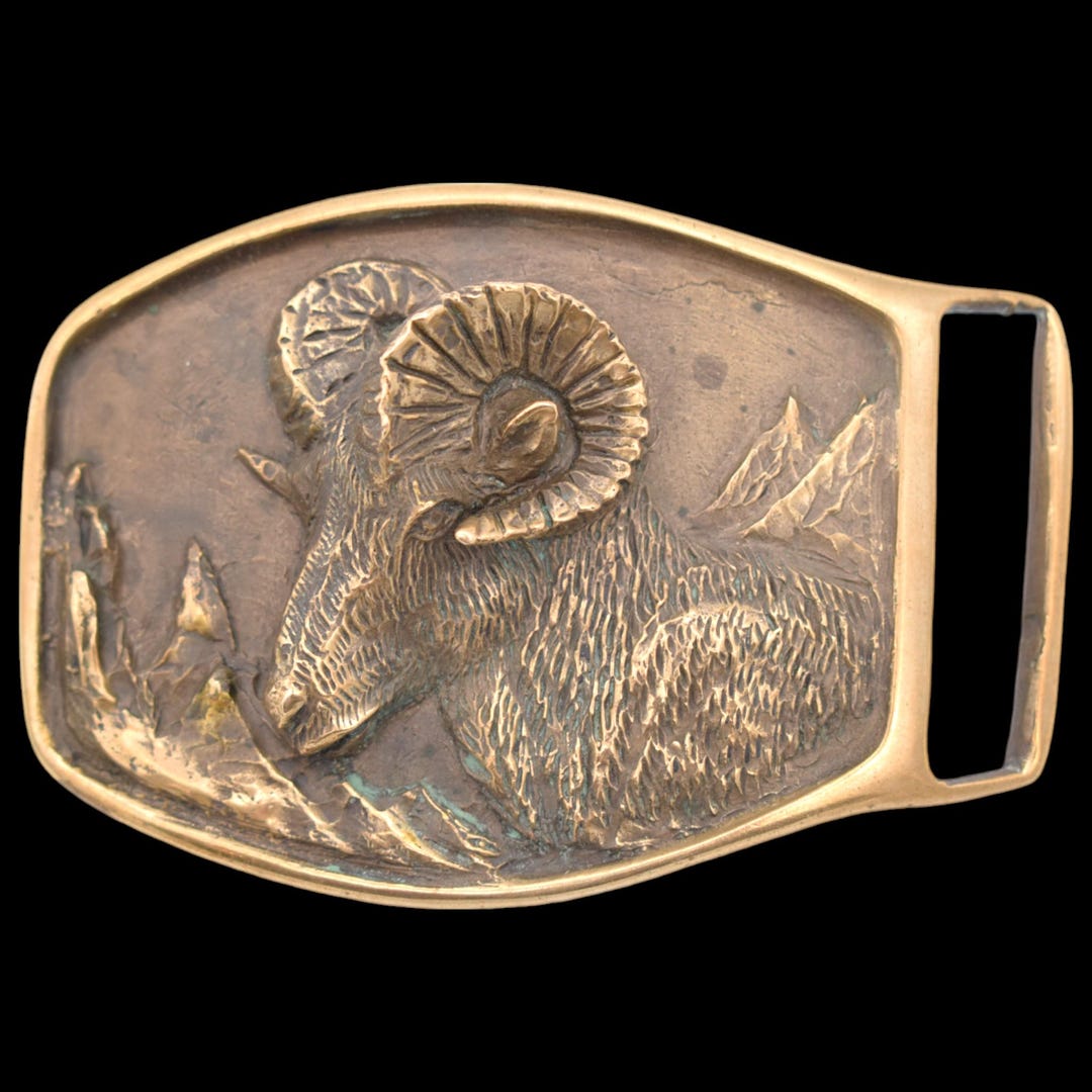Sheep Ram Solid Bronze Shallizar Foundry Mcadams Vintage Belt Buckle - Etsy