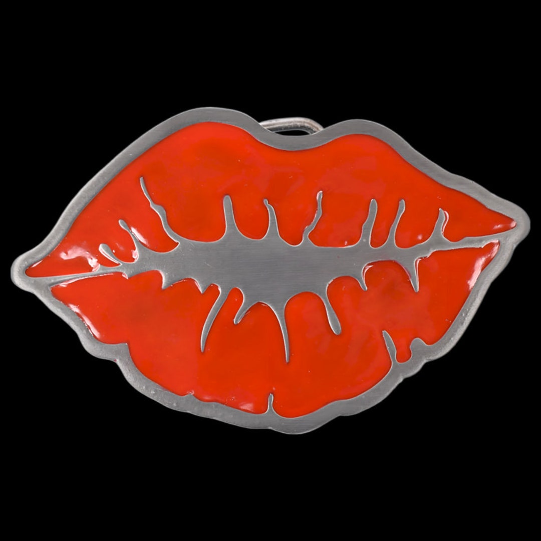 Red Lipstick Kiss Belt Buckle - Etsy