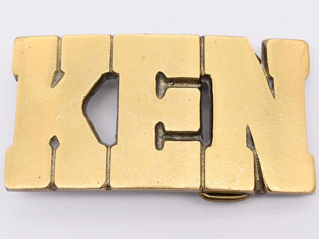 Ken Name Solid Brass Vintage Belt Buckle - Etsy