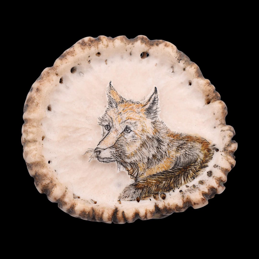 Deer Antler Carving Red Fox Illustration Vintage Belt Buckle - Etsy
