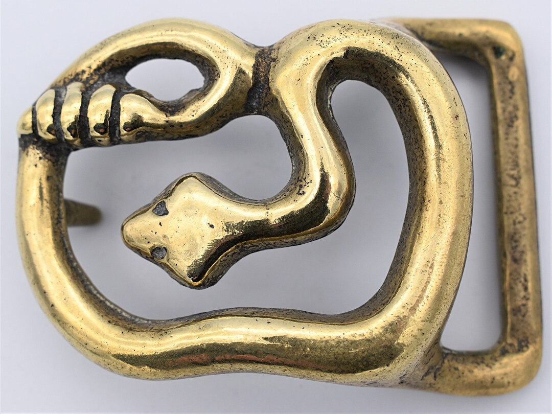 Trinity Solid Brass Rattlesnake 1970s Vintage Belt Buckle - Etsy