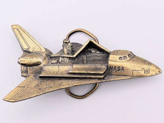 NASA Space Shuttle 1980s Vintage Belt Buckle - Gem