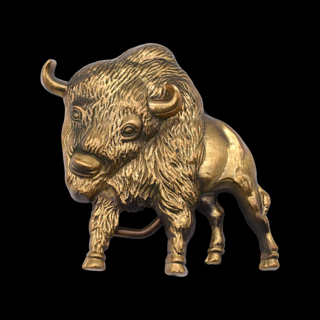 Solid Brass American Bison Buffalo 1970s Vintage Belt Buckle - Etsy