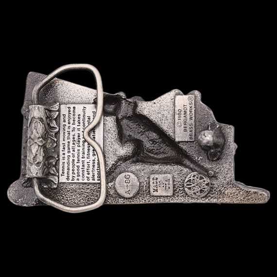 Tennis Player Court Net Vintage Belt Buckle - Gem