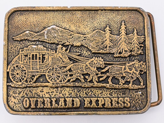 Overland Express Stagecoach Old West 70s Vintage Belt… - Gem
