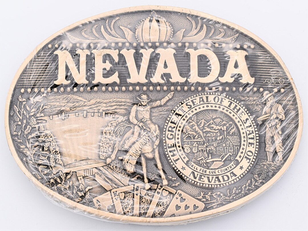 Nevada State Seal Solid Brass Award Design First Edition 80s Vintage ...