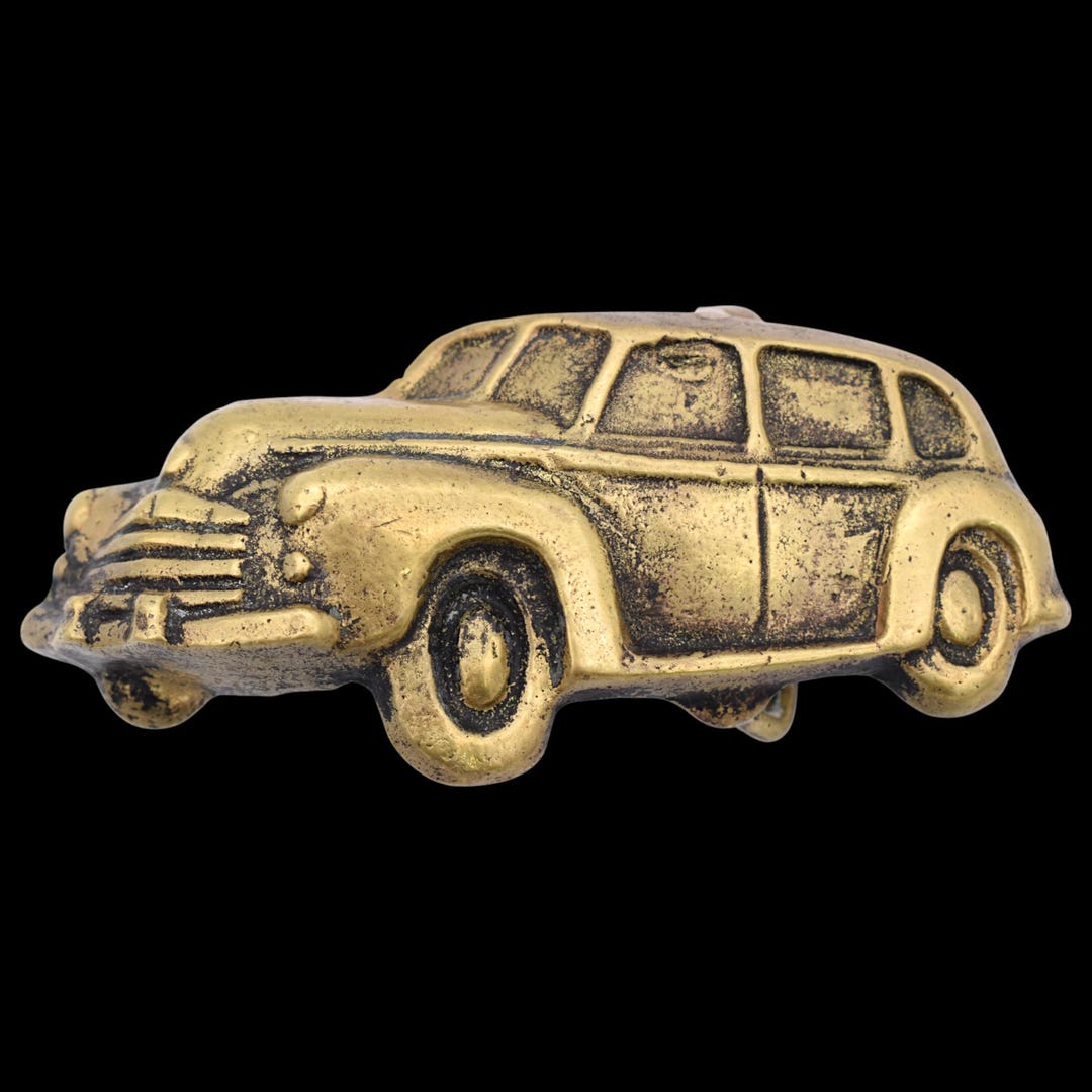 Scott Nelles 1940s Model Car Sedan Solid Brass Vintage Belt Buckle [ca ...