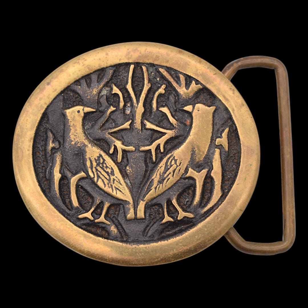 Game Birds Hippie Art Solid Brass 1970s Vintage Belt Buckle by BTS - Etsy
