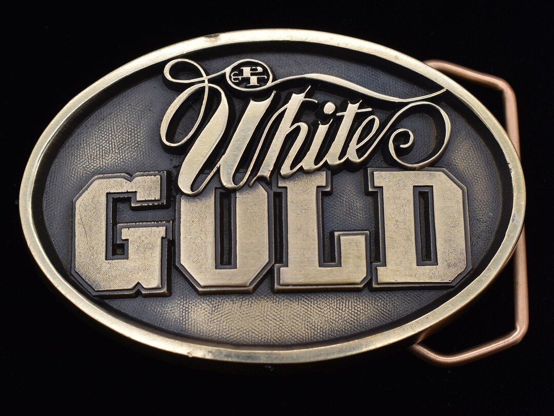 White Gold Solid Brass Vintage Belt Buckle - Etsy