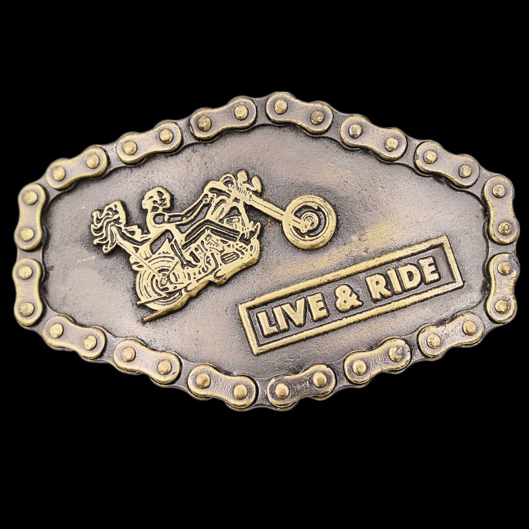 Live & Ride Chopper Motorcycle Biker 1970s Vintage Belt Buckle - Etsy