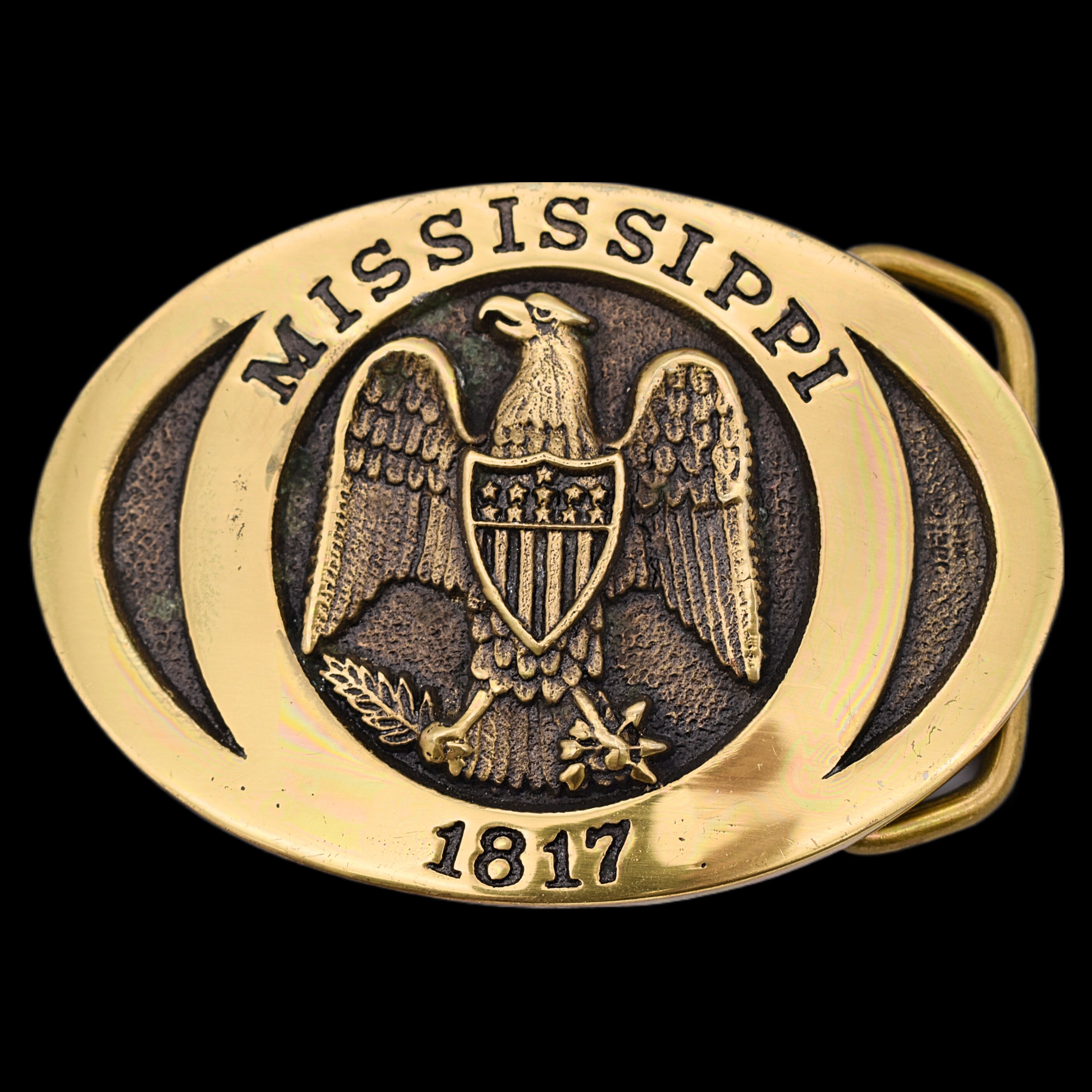 Solid Brass Mississippi State Seal Solid Brass Vintage Belt Buckle Etsy