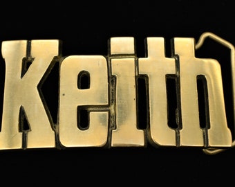 Keith Name Solid Brass Vintage Belt Buckle - Etsy