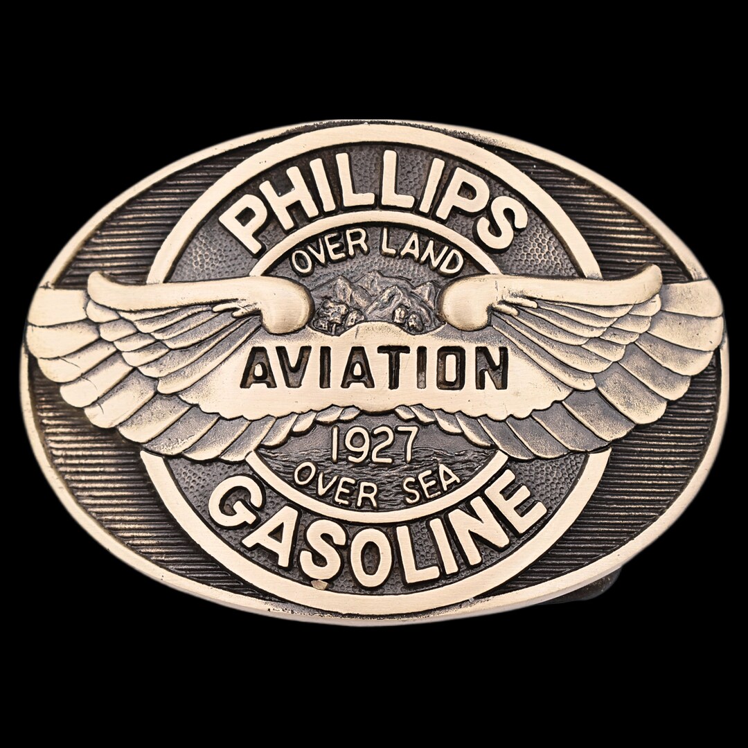 Phillips Aviation Gasoline Solid Brass Vintage Belt Buckle - Etsy