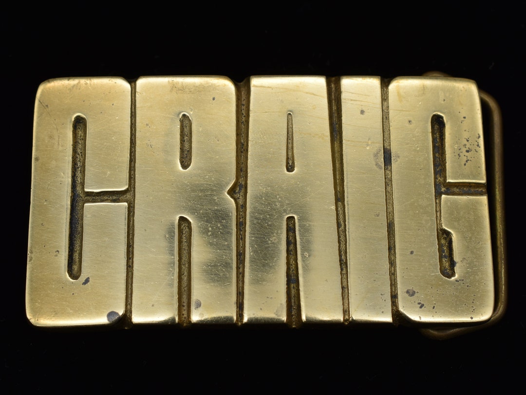 Craig Solid Brass Vintage Belt Buckle - Etsy