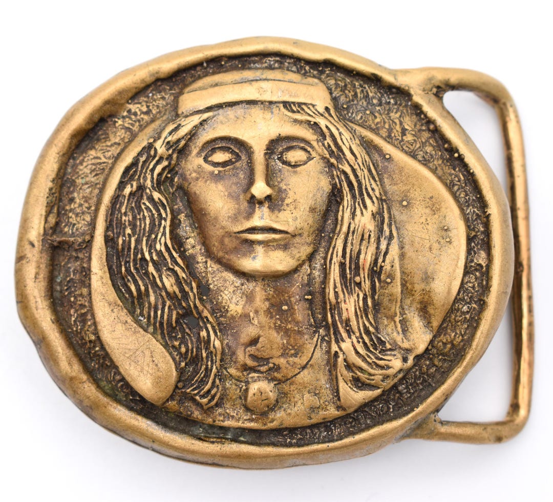 Jesse Mcleod Rare Solid Brass 1976 Vintage Belt Buckle Etsy