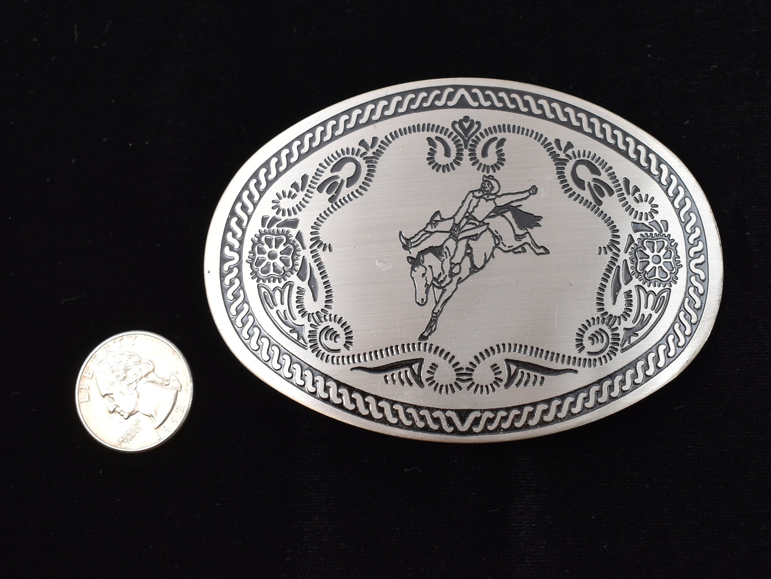 Bucking Bronco Paisley Western Cowboy Vintage Belt Buckle - Etsy
