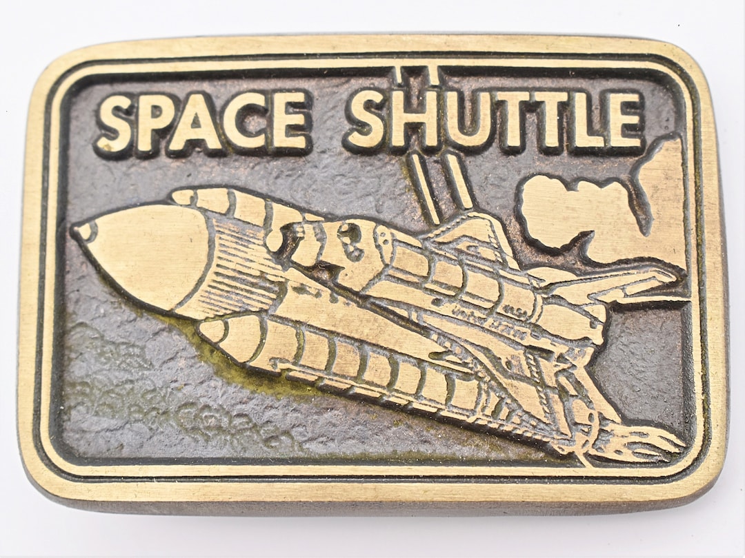 Solid Brass Space Shuttle Rocket NASA Vintage Belt Buckle - Etsy