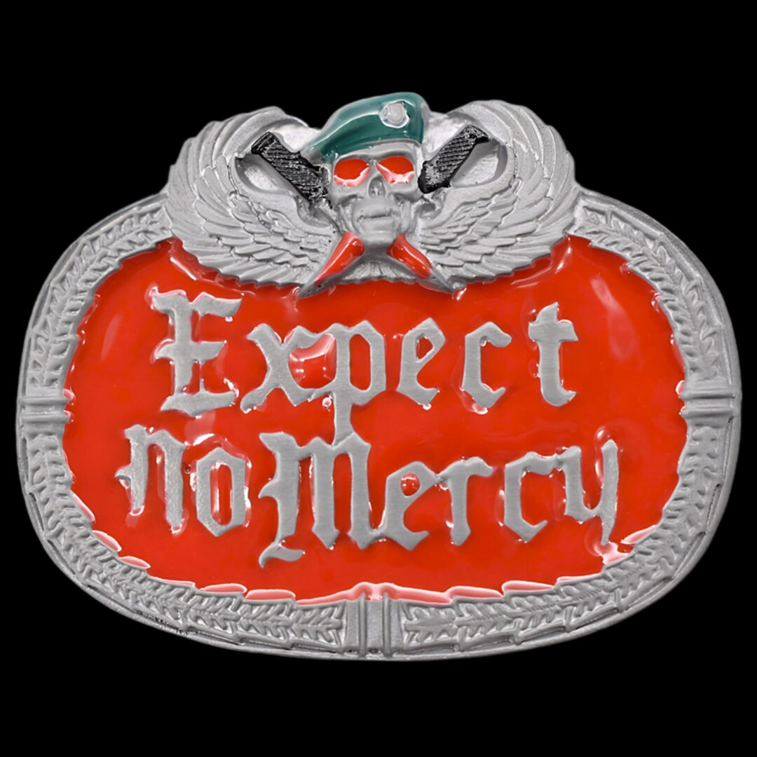 Expect No Mercy Skull Badge Special Forces Belt Buckle - Etsy